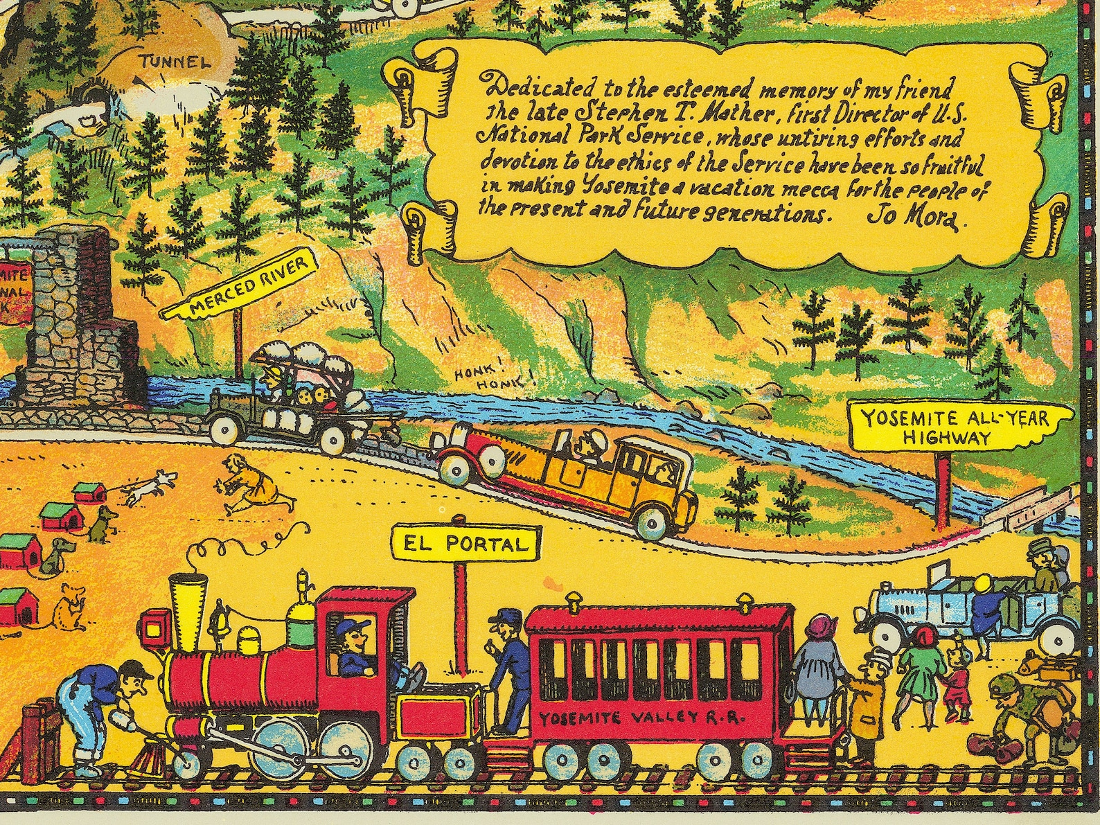 1931 Yosemite National Park Jo Mora Humorous Pictorial Map - Etsy