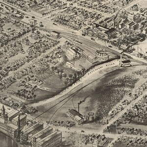 1905 Patchogue, New York Map - Panoramic Old City Map - Historic Birds ...