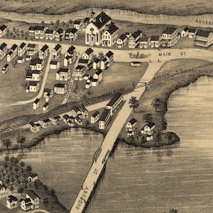 1879 Maynard, Massachusetts Map - Panoramic Old City Map - Historic ...