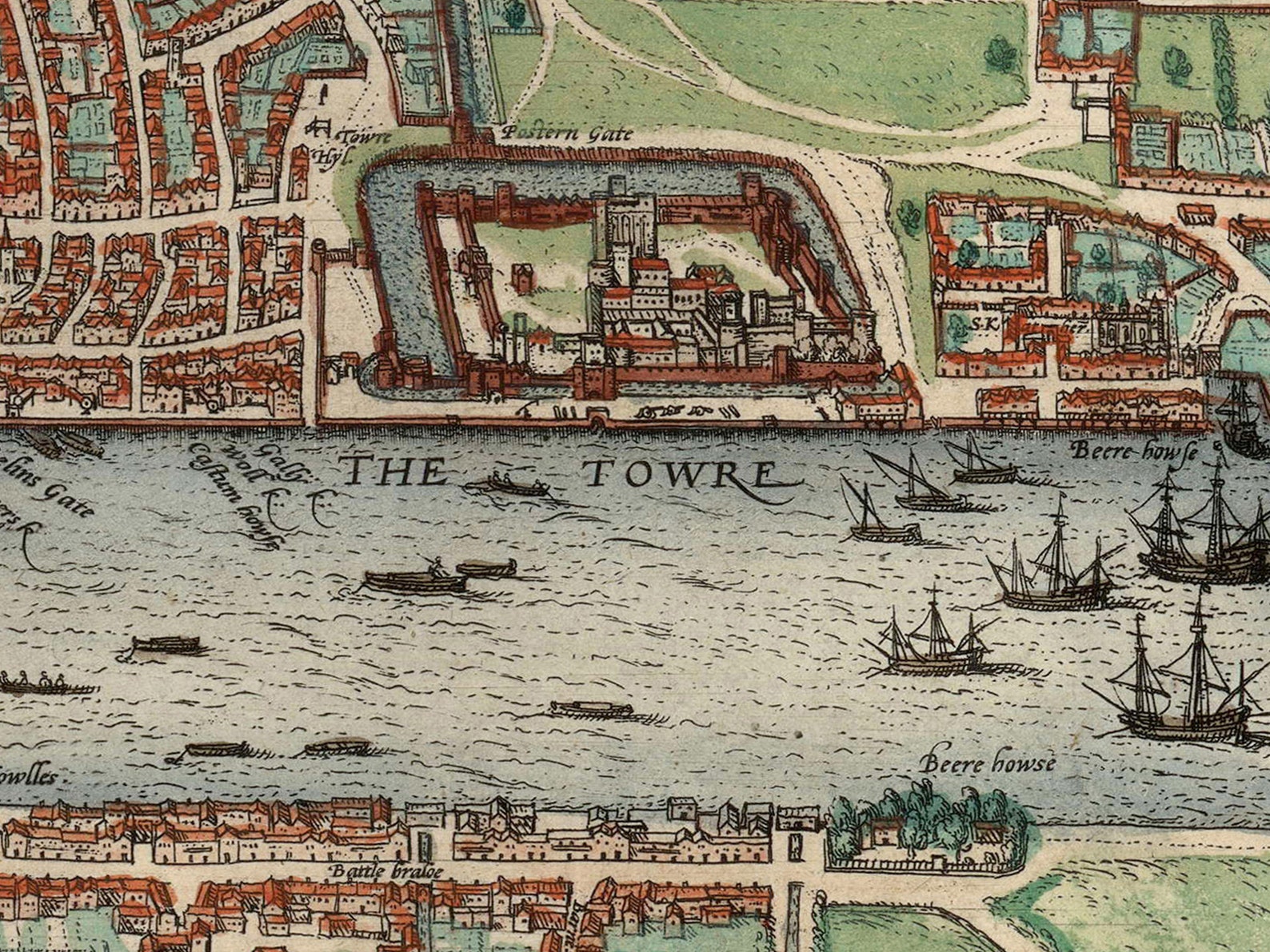 1561 Map of London - Historic City Plan of Early London - Vintage Old ...