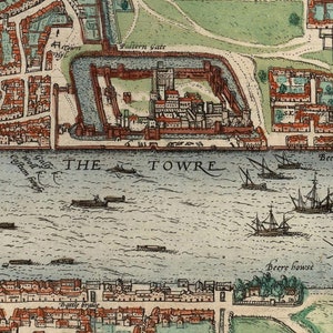 1561 Map of London - Historic City Plan of Early London - Vintage Old ...