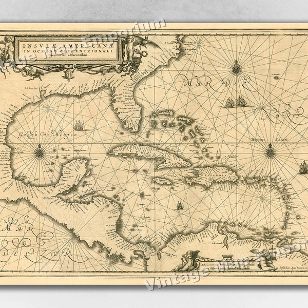 Old Map Gulf of Mexico - Etsy