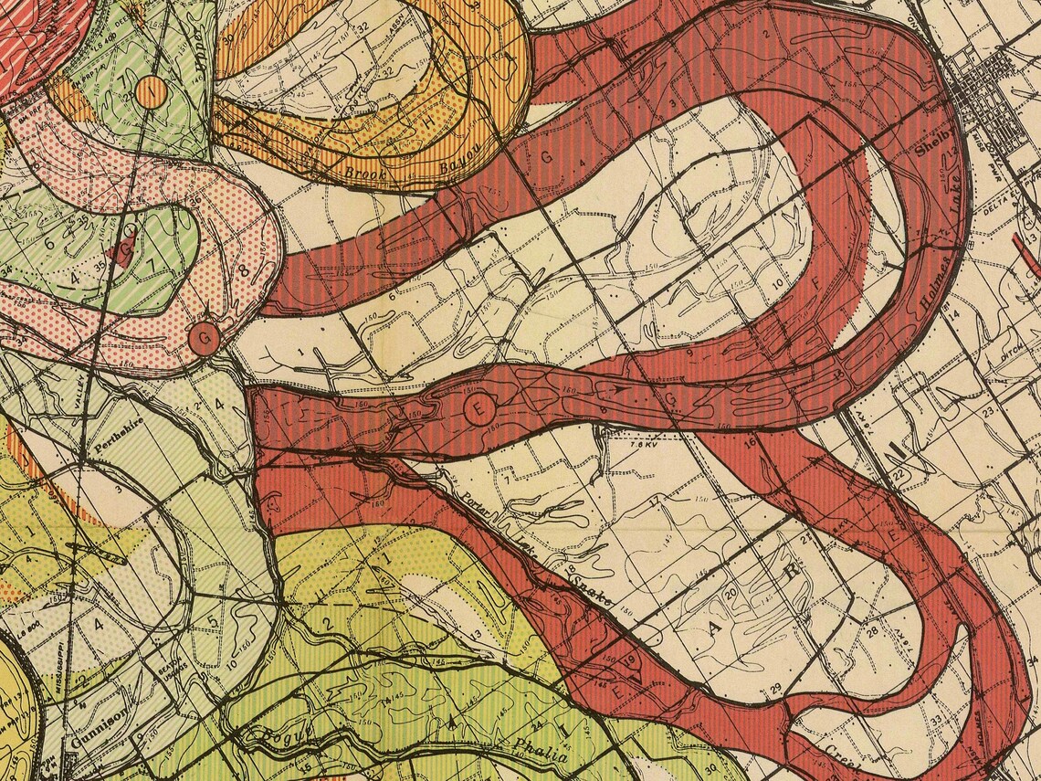 Sheet 7 - Fisk Mississippi River Meander Belt Map - Ancient Courses of ...