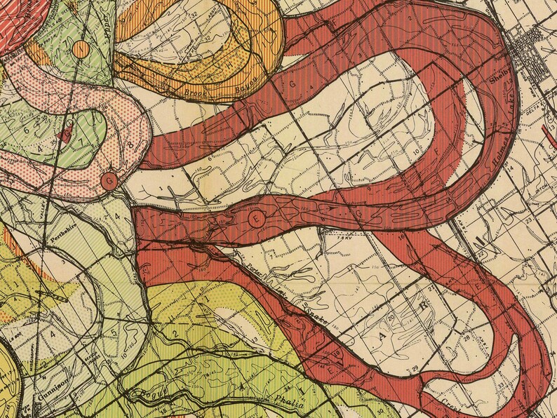 Sheet 7 Fisk Mississippi River Meander Belt Map Ancient - Etsy