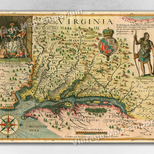 Map of Virginia - Etsy