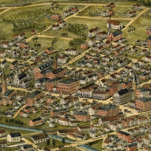1892 Webster, Massachusetts Map - Panoramic Old City Map - Historic ...