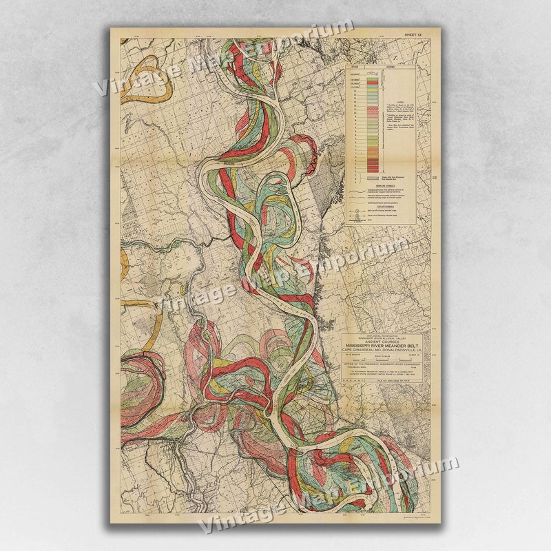 Harold Fisk Map - Etsy