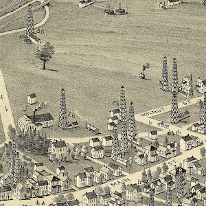 1899 Scio, Ohio Map - Panoramic Old City Map - Historic Birds Eye View ...