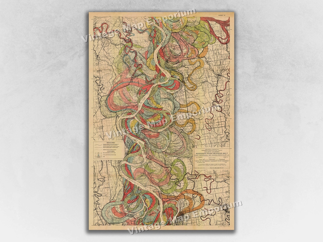 Sheet 8 - Fisk Mississippi River Meander Belt Map - Ancient Courses of ...