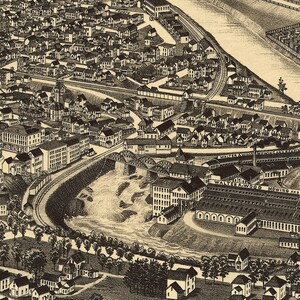 1889 Hoosick Falls, New York Map - Panoramic Old City Map - Historic ...