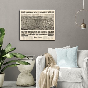 1905 Patchogue, New York Map - Panoramic Old City Map - Historic Birds ...