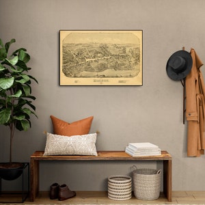 1881 Madison, Connecticut Map - Panoramic Old City Map - Historic Birds ...