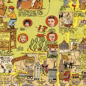 1928 Hilarious Map of Hollywood Vintage Pictorial Map - Vintage ...