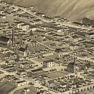 1875 Helena, Montana Map - Panoramic Old City Map - Historic Birds Eye ...