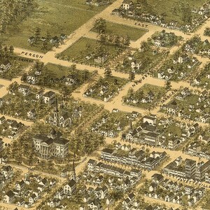 1872 Raleigh, North Carolina Map - Panoramic Old City Map - Historic ...
