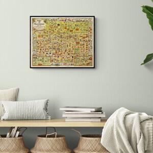 1928 Hilarious Map of Hollywood Vintage Pictorial Map - Vintage ...