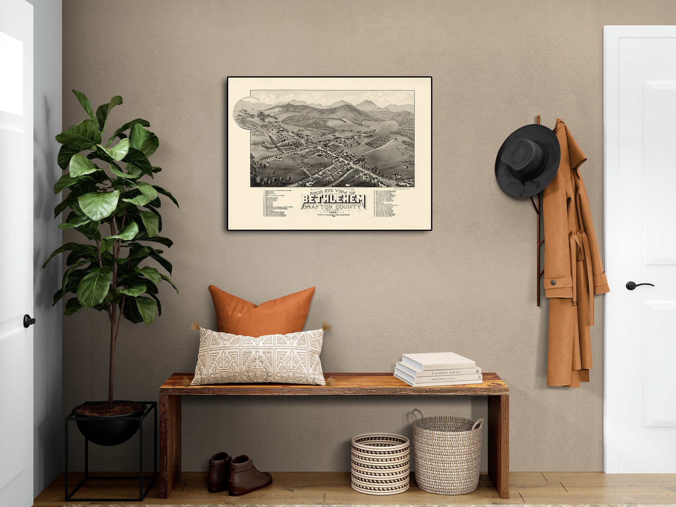 1883 Bethlehem New Hampshire Map Panoramic Old City Map - Etsy