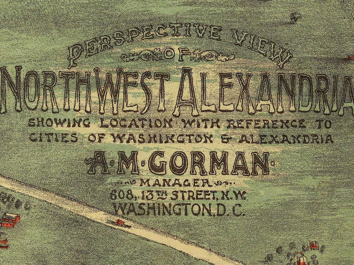 1890s Alexandria, Virginia Map - Panoramic Old City Map - Historic ...