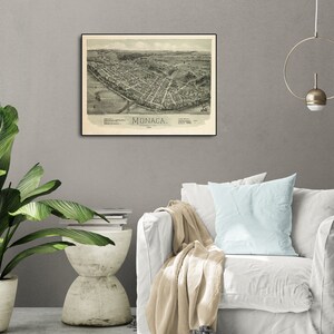 1900 Monaca, Pennsylvania Map - Panoramic Old City Map - Historic Birds ...