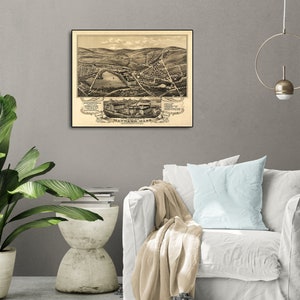 1879 Maynard, Massachusetts Map - Panoramic Old City Map - Historic ...