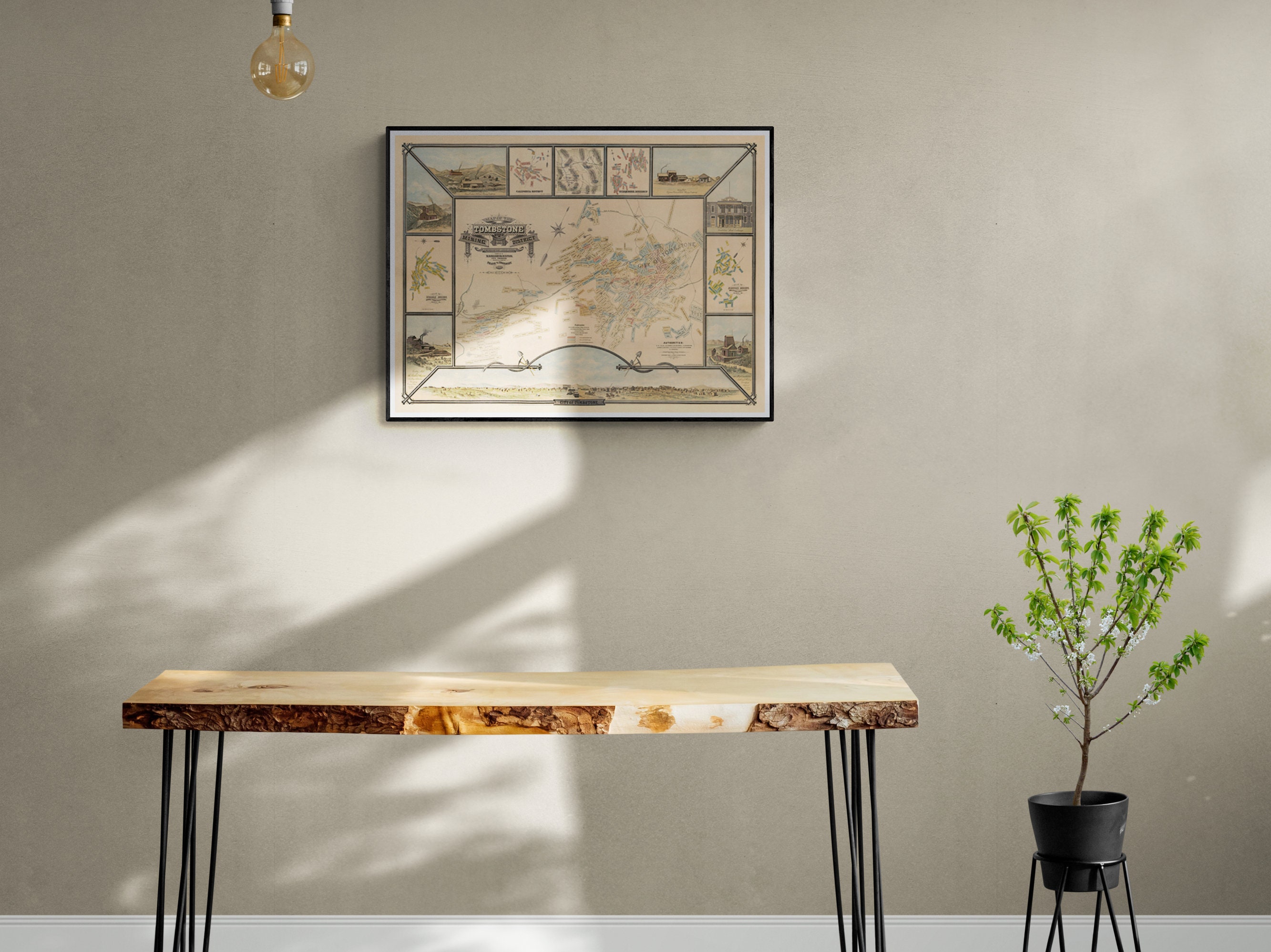 1881 Map of the Tombstone Mining District Cochise Co Arizona Territory ...