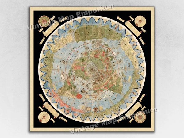 Flat Earth Map. 1892 Gleason's New Standard Map of the - Etsy