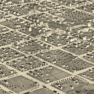 1869 Decatur, Illinois Map - Panoramic Old City Map - Historic Birds ...