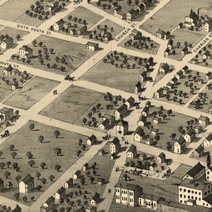 1867 Belleville, Illinois Map - Panoramic Old City Map - Historic Birds ...