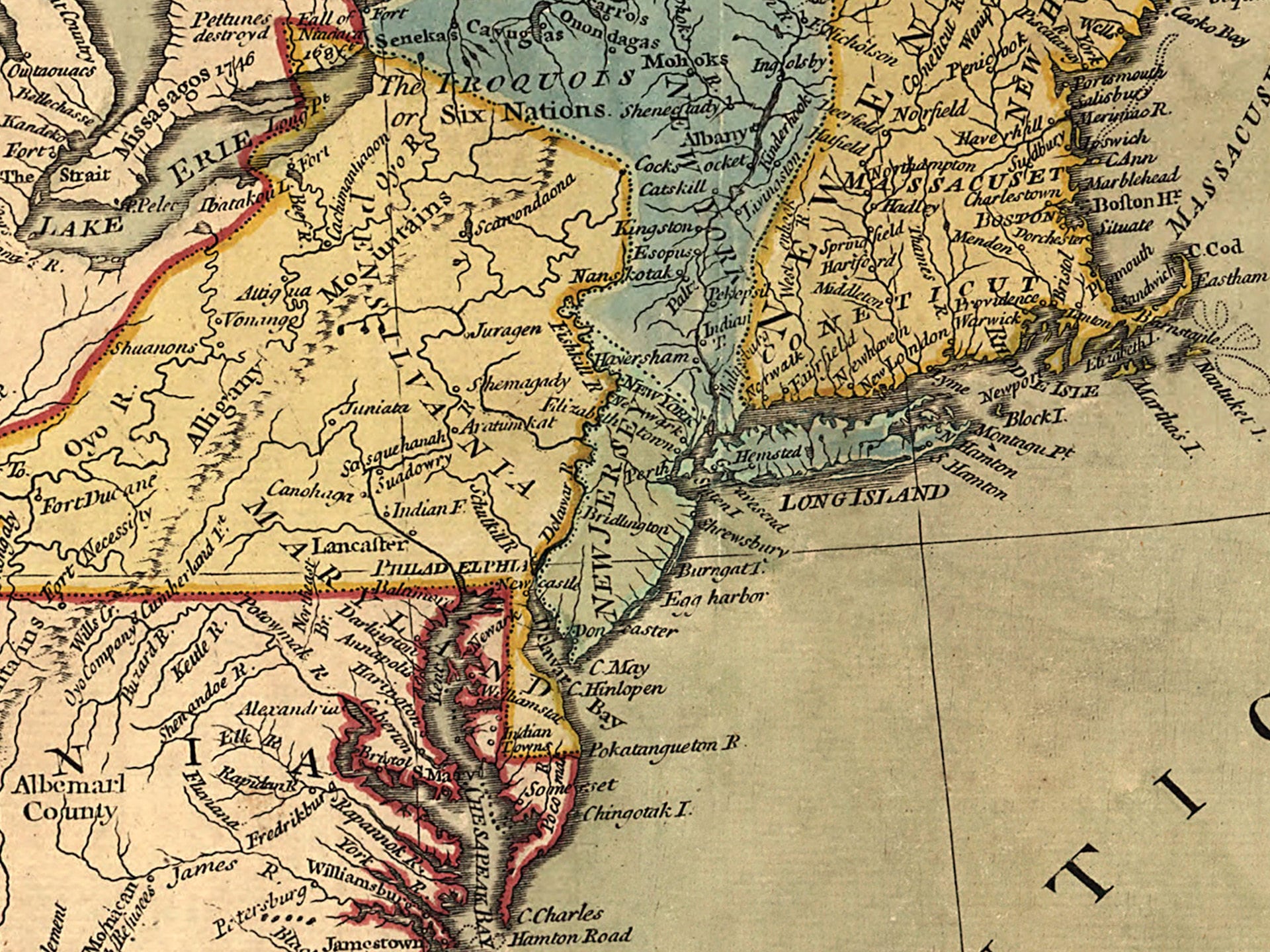 1771 Early American 13 Colonies - North America Colonial Map Art Print ...
