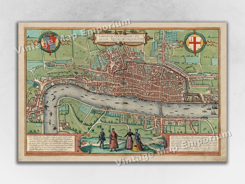 1561 Map of London Historic City Plan of Early London | Etsy
