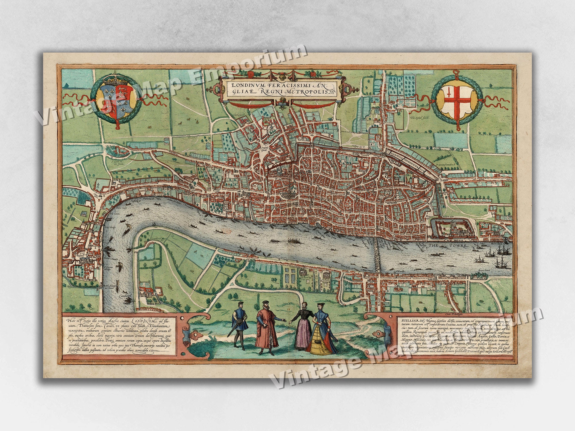 1561 Map of London Historic City Plan of Early London - Etsy