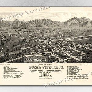 1882 Buena Vista, Colorado Map - Panoramic Old City Map - Historic ...