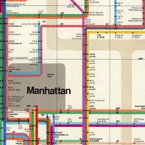 1972 Massimo Vignelli New York Subway Map - NYC MTA Subway System Map - Vintage Old NY Subway ...