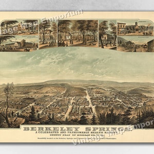 1889 Berkeley Springs, West Virginia Map - Panoramic Old City Map ...