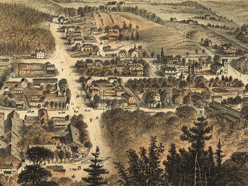 1889 Berkeley Springs, West Virginia Map - Panoramic Old City Map ...