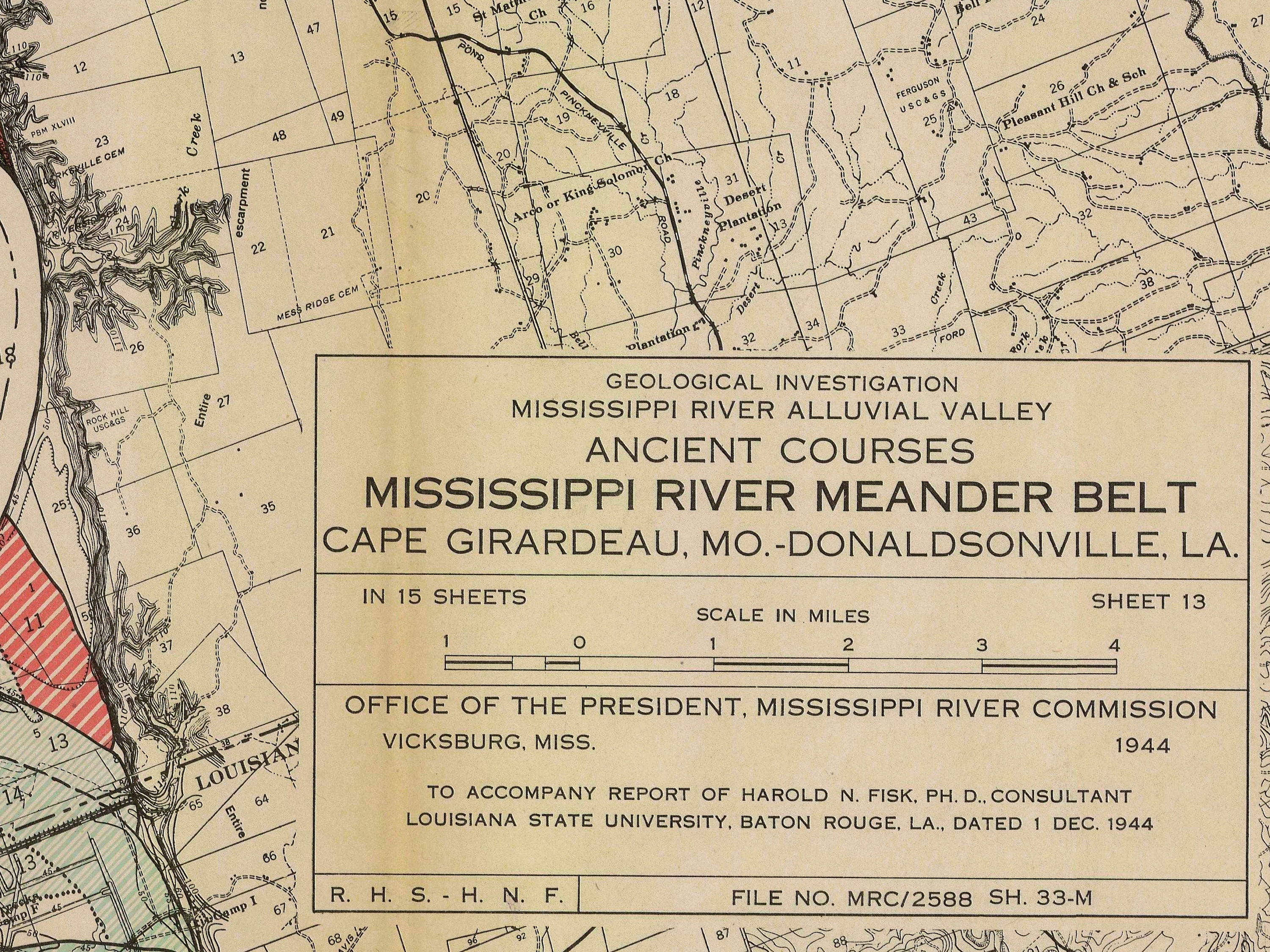 Sheet 13 Fisk Mississippi River Meander Belt Map Ancient - Etsy