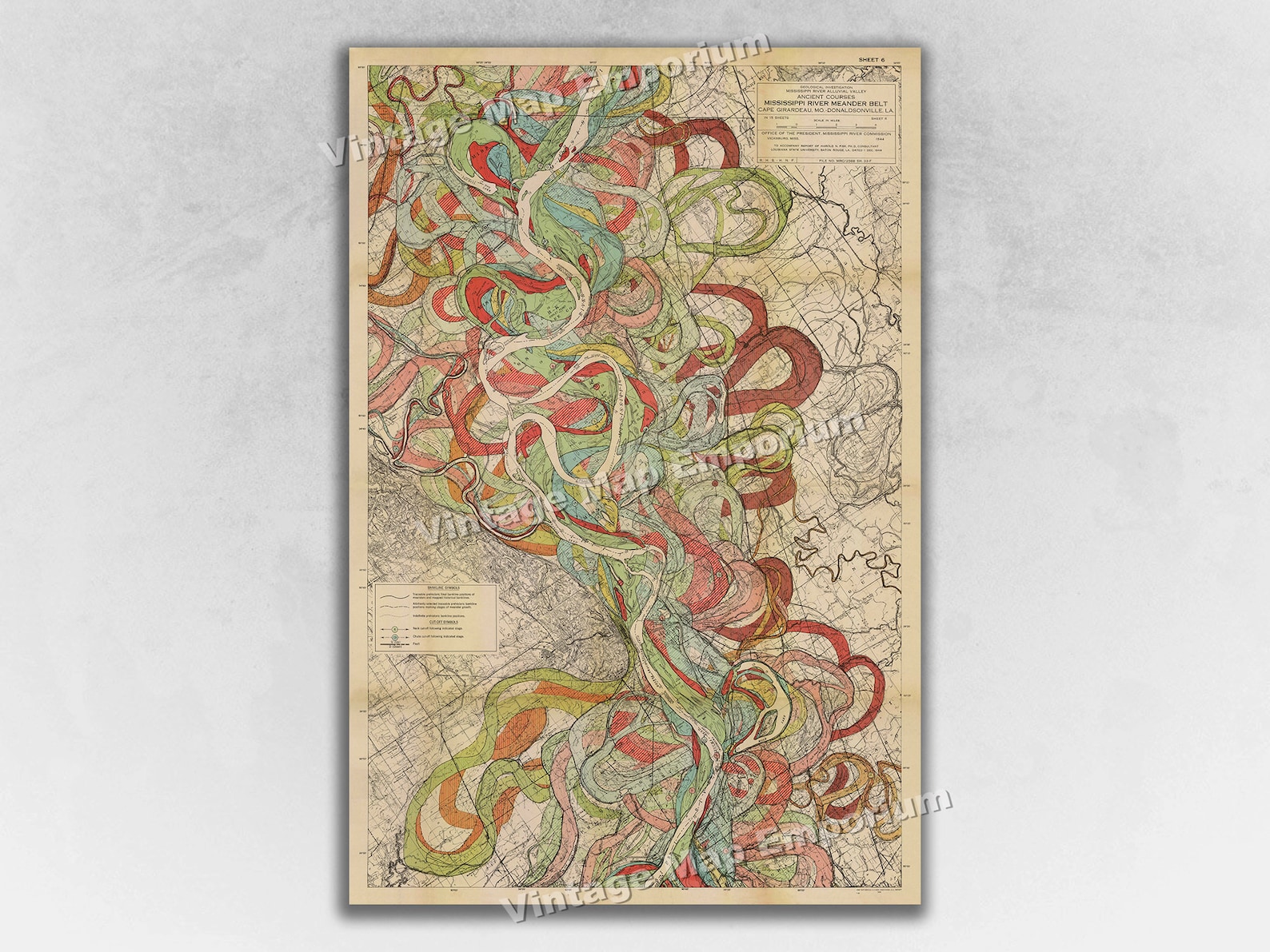 Sheet 6 - Fisk Mississippi River Meander Belt Map - Ancient Courses of ...