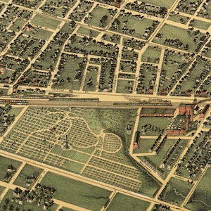 1892 Atlanta, Georgia Map - Panoramic Old City Map - Historic Birds Eye ...