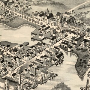 1888 Wickford, Rhode Island Map - Panoramic Old City Map - Historic ...