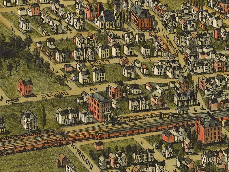 1900 Derry Station, Pennsylvania Map - Panoramic Old City Map ...