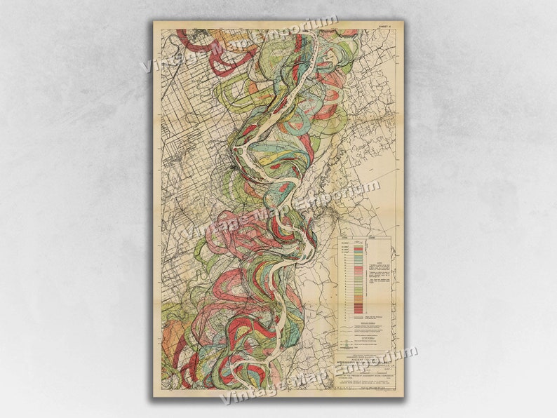 Sheet 4 Fisk Mississippi River Meander Belt Map Ancient - Etsy