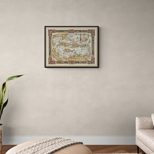 Story of the West Indies 1936 Vintage Style Caribbean Map - Vintage ...