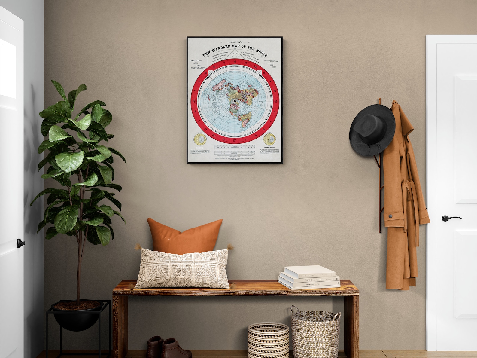 1892 Flat Earth Map - Alexander Gleason's New Standard Map of the World ...