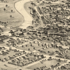 1867 Berlin, Wisconsin Map - Panoramic Old City Map - Historic Birds ...
