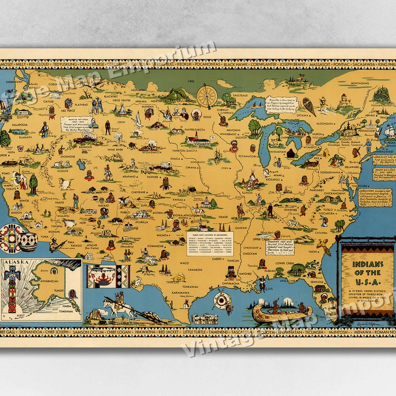 Native American Map - Etsy