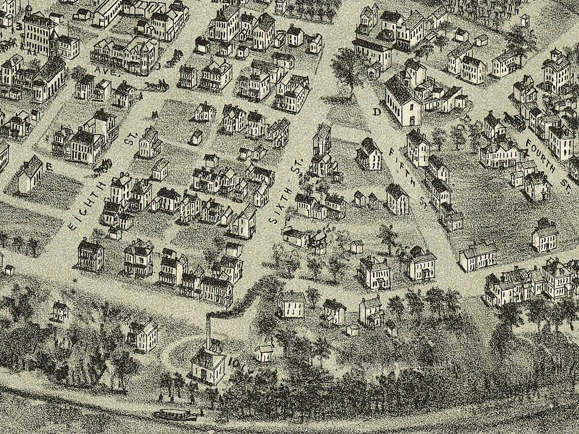 1900 Monaca Pennsylvania Map Panoramic Old City Map - Etsy