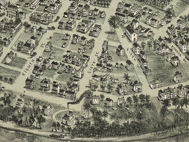 1900 Monaca Pennsylvania Map Panoramic Old City Map - Etsy