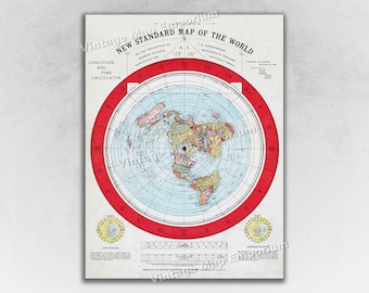 Gleason's New Standard Map of the World 2023 Remastered Flat Earth Map ...
