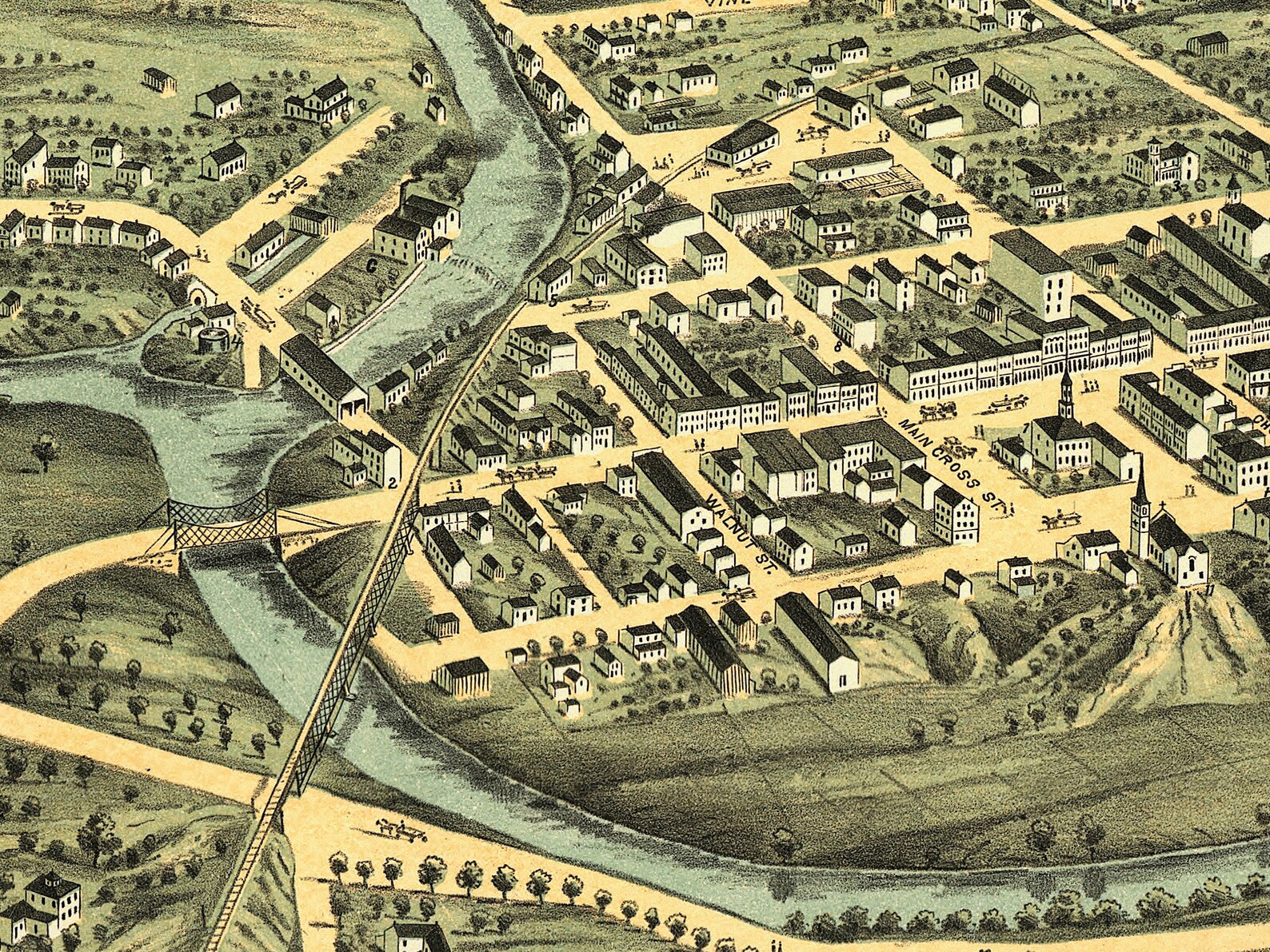 1870 Paris Kentucky Map Panoramic Old City Map Historic | Etsy