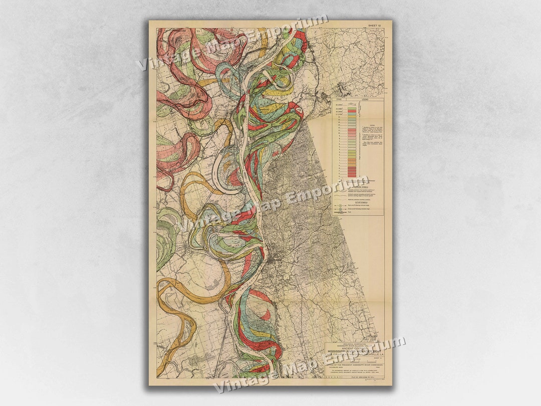 Sheet 12 - Fisk Mississippi River Meander Belt Map - Ancient Courses of ...